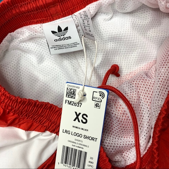 adidas | Shorts | Nwt Adidas Large Logo Trefoil Red Shorts | Poshmark